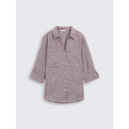 Tom Tailor Damen Bluse mit Brusttaschen, rot, Meliert, Gr. 36