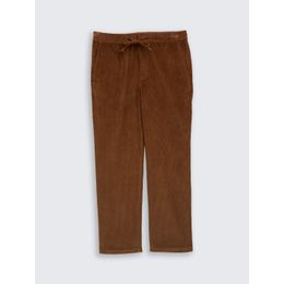 Tom Tailor Denim Herren TTRELAXED Chino Hose aus Cord, braun, Uni, Gr. M
