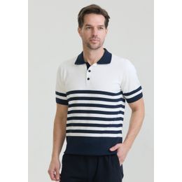Polo Shirt Kurzarm Gestreiftes Strick-Poloshirt Kurzarm