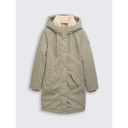 Tom Tailor Damen Winter Parka mit Kapuze, gr&uuml;n, Uni, Gr. M