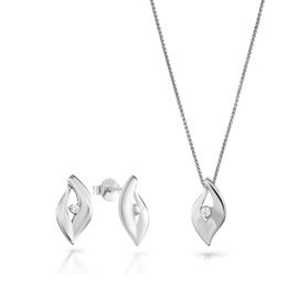Orphelia 'Milan' Damen 925 Sterling Silber Set: Kette-Anh&auml;nger + Ohrringe - Silber SET-7519