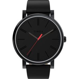 Quarzuhr Timex "Timex Originals", schwarz, Armbanduhren, Herren, Quarzuhr, Armbanduhr, Herrenuhr, Lederarmband, analog