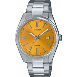 Quarzuhr, silber (edelstahlfarben, gelb), CASIO TIMELESS COLLECTION, Armbanduhren, Damen, Quarzuhr, Armbanduhr, Herrenuhr, Damenuhr, Datum, Neo-Display, Edelstahlarmband