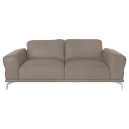 2,5-Sitzer W.Schillig "montanaa Designsofa mit erstklassigem Sitzkomfort, Ferderkern", braun (stone z59), B:212cm H:78cm T:94cm, Sofas, mit Metallf&uuml;&szlig;en in Chrom gl&auml;nzend, Breite 212 cm