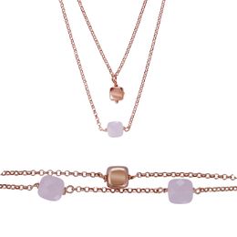 Orphelia 'Joelle' Damen 925er Sterling Silber Set: Armband + Halskette - Ros&eacute; SET-7432