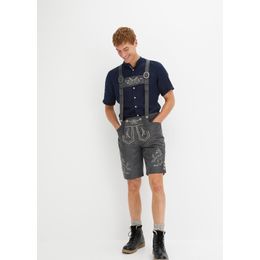 bonprix Trachtenhose aus Lederimitat, grau, Gr.62, Traditionelle Trachtenhose in Lederoptik