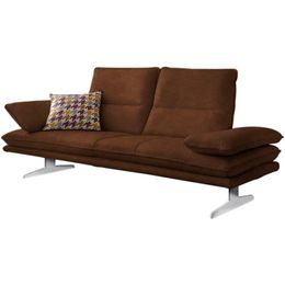 2-Sitzer W.Schillig "broadway, Designsofa mit tollem Sitzkomfort, Breite 216cm", braun (tabacco z69), B:216cm H:94cm T:96cm, Longlife Xtra-Leder Z69: Das feinnarbige, gedeckte Softleder Z69 besticht durch seine au&szlig;ergew&ouml;hnliche Weichheit im trendigen &raquo;Vintage-Look&laquo;, Hautst&auml;rke 0, 9 - 1, 1 mm, Sofas, Sitztiefenverstellung, Kopfteil- & Seitenteilverstellung, Breite 216cm