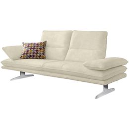 2-Sitzer W.Schillig "broadway, Designsofa mit tollem Sitzkomfort, Breite 216cm", beige (sahara s37), B:216cm H:94cm T:96cm, Stoff S37 (100% Polyester): Luxus-Microfaser in Lederoptik, Sofas, Sitztiefenverstellung, Kopfteil- & Seitenteilverstellung, Breite 216cm