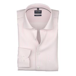 Businesshemd OLYMP "Luxor modern fit", Herren, Gr. 41, N-Gr, hellrose, Web, Obermaterial: 100% Baumwolle, 2-Knopf-Manschette, Hemden, fein gestreift