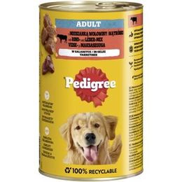 Pedigree Nassfutter Hund Adult, in Gelee, Rind 12x1,2 kg