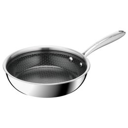 Bratpfanne Tefal "Master Mesh", edelstahl, B:21,7cm H:7,6cm L:37,8cm &Oslash;:20cm, Pfannen, Bratpfanne, HybridMesh-Technologie, mineralische Oberfl&auml;che, induktionsgeeignet