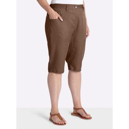 sheego Damen Bermudas mit weiterem Oberschenkel, braun, Gr&ouml;&szlig;e 58