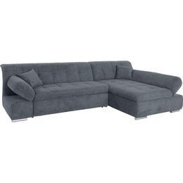 Ecksofa DOMO collection "MONA 297x173 cm, modern und komfortabel", grau, B:297cm H:80cm T:173cm, Struktur fein 100% Polyester;Chenilleoptik 100% Polyester;SOFTLUX/Struktur fein 100% Polyester, Sofas, Ecksofa, whlw. mit Bettfunktion, L-Form