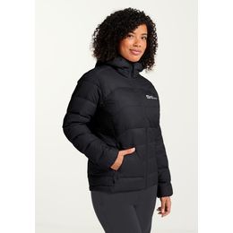 Daunenjacke Jack Wolfskin "ATHER DOWN HOODY W RDS", Damen, Gr. S (36), schwarz, Obermaterial: 100% Polyester. Futter: 100% Polyester. F&uuml;llung: 90% Entendaune 10% sonstige Fasern, Jacken Daunenjacke