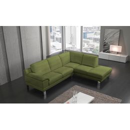 Ecksofa Egoitaliano "Shakira, Design und Sitzkomfort auf hohem Niveau, tolle Details", gr&uuml;n (kiwi), B:240cm H:84cm T:212cm, Sofas, Ecksofa, mit Ottomane, L-Form, elegante Metallf&uuml;&szlig;e