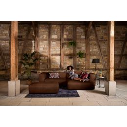 Ecksofa W.Schillig "around-the-block Mega-Sofa & Hocker, viel Platz, Breite 300cm, L-Form", braun (tabacco z69), B:300cm H:66cm T:164cm, Longlife Xtra-Leder Z69: Das feinnarbige, gedeckte Softleder Z69 besticht durch seine au&szlig;ergew&ouml;hnliche Weichheit im trendigen &raquo;Vintage-Look&laquo;, Hautst&auml;rke 0, 9 - 1, 1 mm;Longlife fabric Flachgewebe T88 (100% Polyester), Sofas, Ecksofa, inklusive Hocker, mit elegant