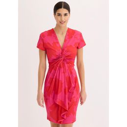 bonprix Jerseykleid mit Twist- Effekt, pink, Gr.52/54 (XXL), Stylisches Kleid mit toller Passform