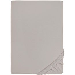 Spannbettlaken Biberna "Conny", grau (sturmgrau), 1 Stk., Jersey-Elasthan, 140-160x200-220 40cm, Jersey-Elasthan, Obermaterial: 95% Baumwolle, 5% Elasthan, Bettlaken, Spannbettlaken, hochwertiges Jersey-Elasthan geeignet f&uuml;r Wasser- und Boxspringbetten