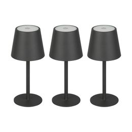 Novel Akku-Tischleuchte Jubidubil&auml;um, Schwarz, Metall, Kunststoff, Uni,Uni, 86 mm, rund,rund, warmwei&szlig;, 20.3 cm, RoHS, CE, 3 Helligkeitsstufen, Touch (on/off), tragbar, Ladeanzeige, aufladbar &uuml;ber Usb, Lampen & Leuchten, Innenbeleuchtung, Leuchten nach R&auml;umen, B&uuml;rolampen