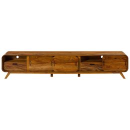 TV-Board Sheesham 260x40x48 hellbraun lackiert MAILAND #128