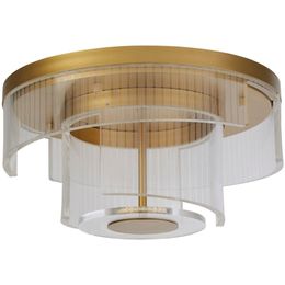 Searchlight LED Deckenleuchte "Deckenleuchte Deco, -flammig", gold (gold und klar), &Oslash; 40cm H: 19cm, 1 Stk., Leuchten, Warme Atmosph&auml;re, LED Deckenleuchte