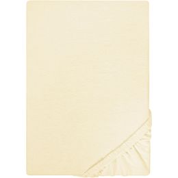 Spannbettlaken Biberna "Leila", gelb, L:200cm, Jersey, Obermaterial: 100% Baumwolle, Bettlaken, Spannbettlaken, Bettlaken aus 100% Baumwolle, f&uuml;r Matratzenh&ouml;hen bis 22 cm