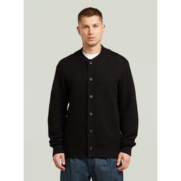 G-Star Raw Cardigan G-STAR "Honey Comb Structure Cardigan Knit", Herren, Gr. S, dk schwarz, Obermaterial: 100% Baumwolle, Strickjacken