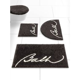 Badematte Grund Gr. 10, schwarz, WC-Vorleger rechteckigmit Ausschnitt (45cm x 50cm) WC-Deckelbezug (47cm x 50cm), 1 Stk., Badematten, Badematte