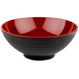 Salatsch&uuml;ssel APS "Asia Plus", rot (rot, schwarz), H:8cm &Oslash;:20cm, Melamin, Sch&uuml;sseln, Salatsch&uuml;ssel, stapelbar & sp&uuml;lmaschinengeeignet