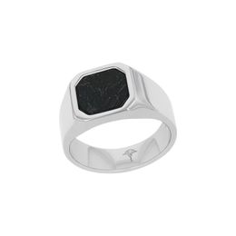 JOOP! Siegelring JOOP "2039800/-01/-02" Gr. 62, schwarz (edelstahlfarben, schwarz), Fingerringe, Herren, 62, Edelstahl, 5,5mm, Siegelring, mit Hypersthen