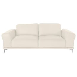 2,5-Sitzer W.Schillig "montanaa Designsofa mit erstklassigem Sitzkomfort, Ferderkern", wei&szlig; (wei&szlig; z59), B:212cm H:78cm T:94cm, Sofas, mit Metallf&uuml;&szlig;en in Chrom gl&auml;nzend, Breite 212 cm