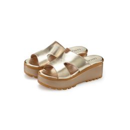 Lascana Pantolette 'Sandale, Sommerschuh, Mule, offener Schuh,' goldfarben Gr. 41 f&uuml;r Damen