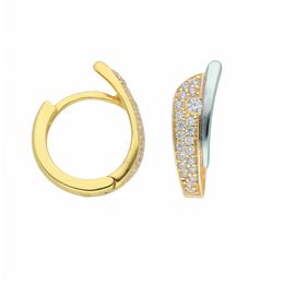 Adelia&acute;s Paar Creolen ADELIA&acute;S "Creolen Ohrringe 333 Gold ( 8K ) mit Zirkonia", silber, Ohrringe, Damen, Damen, Gold, Goldohrringe