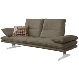 2-Sitzer W.Schillig "broadway, Designsofa mit tollem Sitzkomfort, Breite 216cm", schwarz (pepper s22), B:216cm H:94cm T:96cm, Flachgewebe S22 (100% Polyester), Sofas, Sitztiefenverstellung, Kopfteil- & Seitenteilverstellung, Breite 216cm