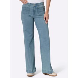Heine Damen Jeanshose, Blau, Gr. 36, Bootcut, Material: Baumwolle