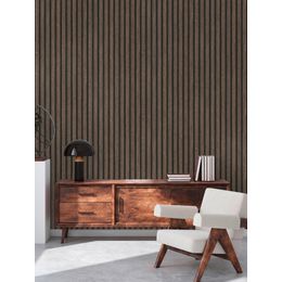 A.S. Cr&eacute;ation Vliestapete A.S. CR&Eacute;ATION "PrintWalls II Skandinavische Holzpaneele", braun (braun schwarz), B:0,53m H:0,01m L:10,05m, Vinyl, Vlies, Tapeten, Holzoptik Vlies Vlies Wand Tapeten Wohnzimmer Schlafzimmer K&uuml;che Optik