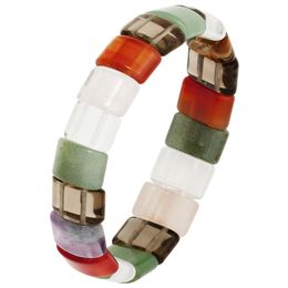 Armband Jobo, bunt (mehrfarbig), Armb&auml;nder, Damen, Materialmix, Armband, mit bunten Edelsteinen