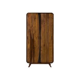 Kleiderschrank Sheesham 90x45x180 dunkelbraun lackiert MAILAND #211