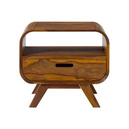 Nachttisch Sheesham 50x40x43 hellbraun lackiert MAILAND #142