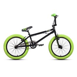 BMX-Rad CHILLIZ "XB.01" Gr. 25, schwarz, gr&uuml;n, schwarz, Fahrr&auml;der, Kinder, 25cm, 20 Zoll (50,80cm) hinten: 20 Zoll (50,80cm)