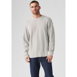 Levi's Langarmshirt LEVI'S, Herren, Gr. XL, grau (light mist heather), Feinripp, Obermaterial: 100% Baumwolle, unifarben, loose fit normal, Rundhals, B&uuml;ndchen, Shirts Langarmshirt, Waffelstruktur