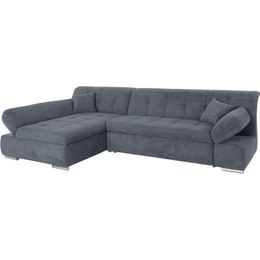 Ecksofa DOMO collection "MONA 297x173 cm, modern und komfortabel", grau, B:297cm H:80cm T:173cm, Struktur fein 100% Polyester;Chenilleoptik 100% Polyester;SOFTLUX/Struktur fein 100% Polyester, Sofas, Ecksofa, whlw. mit Bettfunktion, L-Form