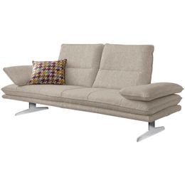 2-Sitzer W.Schillig "broadway, Designsofa mit tollem Sitzkomfort, Breite 216cm", braun (sesame s22), B:216cm H:94cm T:96cm, Flachgewebe S22 (100% Polyester), Sofas, Sitztiefenverstellung, Kopfteil- & Seitenteilverstellung, Breite 216cm