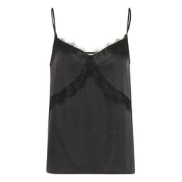 Blusentop Kaffe "Shirtbluse KAhilda", Damen, Gr. 42, schwarz (schwarz deep), Obermaterial: 97% Polyester PES. 3% Elasthan EL., Blusen Blusentop
