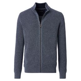 Strickjacke Casamoda "Casamoda Strickjacke uni", Herren, Gr. L, graues mittelblau, 60% Baumwolle, 40% Polyacryl, Strickjacken Strickjacke