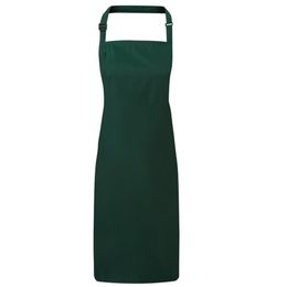 Premier - Herren/Damen Unisex Sch&uuml;rze, mit Latz (Flaschengr&uuml;n)