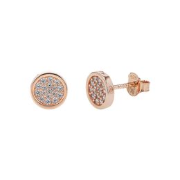 Paar Ohrstecker Tom Tailor "Schmuck Geschenk Silber 925 Kreis rund", ros&eacute;goldfarben, kristallwei&szlig;, kristallwei&szlig;, Ohrringe, Damen, Silber 925 (Sterlingsilber), mit Zirkonia (synth.)