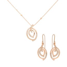 Orphelia 'Celine' Damen-Set aus 925er Sterlingsilber: Kettenanh&auml;nger + Ohrringe - Ros&eacute; SET-7114/RG