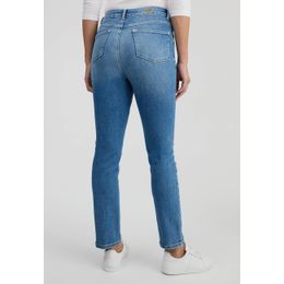 Straight-Jeans WONDERJEANS "High Waist Straigth", Damen, Gr. 38, L&auml;nge 32, mid blau 330, Denim/Jeans, Obermaterial: 93% Baumwolle, 4% Polyester, 3% Elasthan, straight fit lang, Jeans Straight-Jeans, mit Stretch