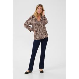Cream Langarm-Bluse Regular fit animal